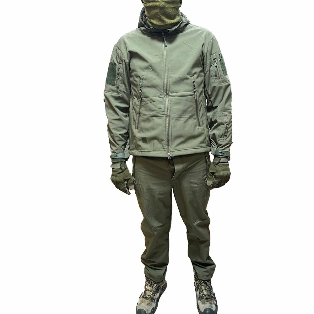 Костюм тактический демисезонный софтшел EDSY, оливковый, размер М