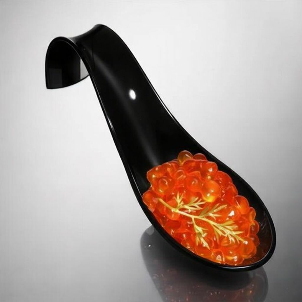 Набор ложек для закусок, канапе, десертов Rosseto Liteware "Stileto" чёрные 50шт