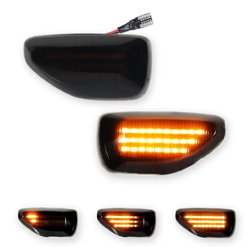 2 шт. светодиодный динамический боковой габаритный фонарь со стрелкой, янтарный указатель поворота, мигающие лампы для Dacia Logan 2 Sandero 2 Duster 2 Renault Stepway