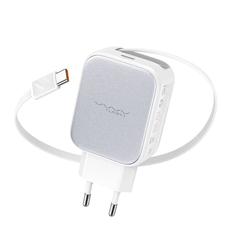 VYVYLABS GaN PD 30 Вт Быстрое зарядное устройство Type-C Быстрая зарядка для телефона ЕС, черный