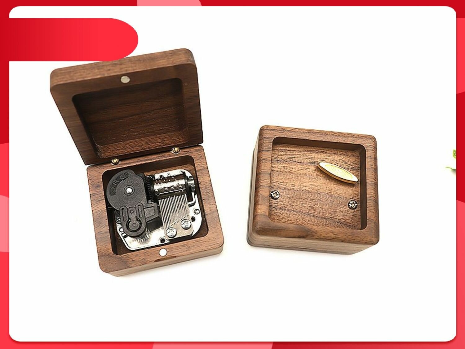 Подарочная музыкальная шкатулка из массива ореха "К Элизе", серебристая, ручная работа