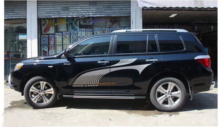 Виниловая наклейка для Toyota Highlander 2008-2014 г. боковой полосы D-стиль - импортный материал