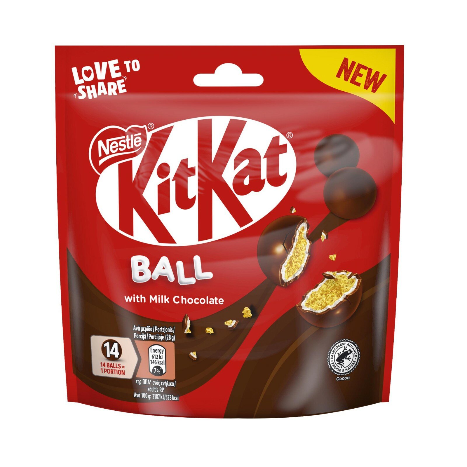 Хрустящие шарики KitKat Ball в молочном шоколаде (Германия), 1 шт. х 130 грамм
