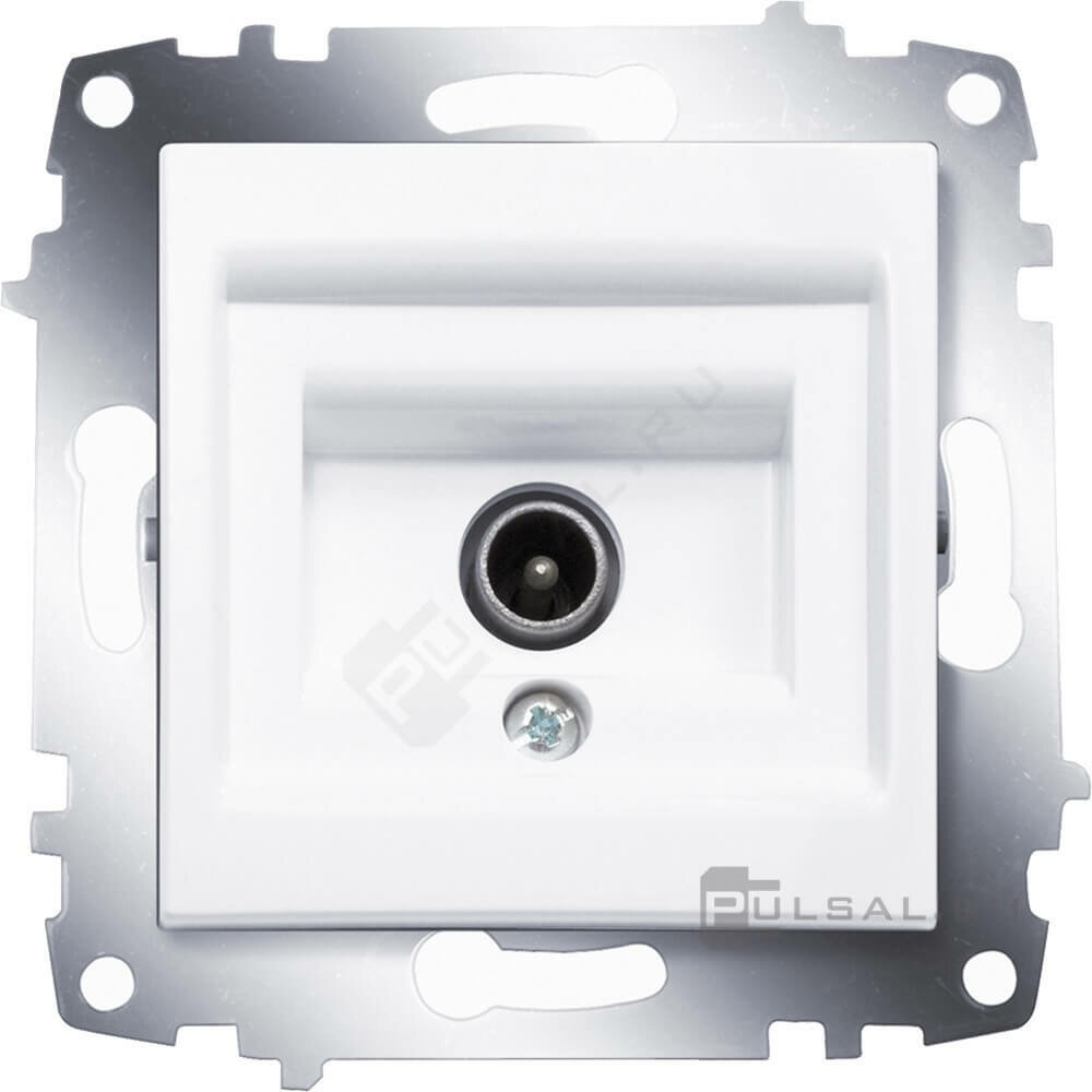 Розетка одиночная ABB ТВ одиночная встроенный монтаж пластмасса белый