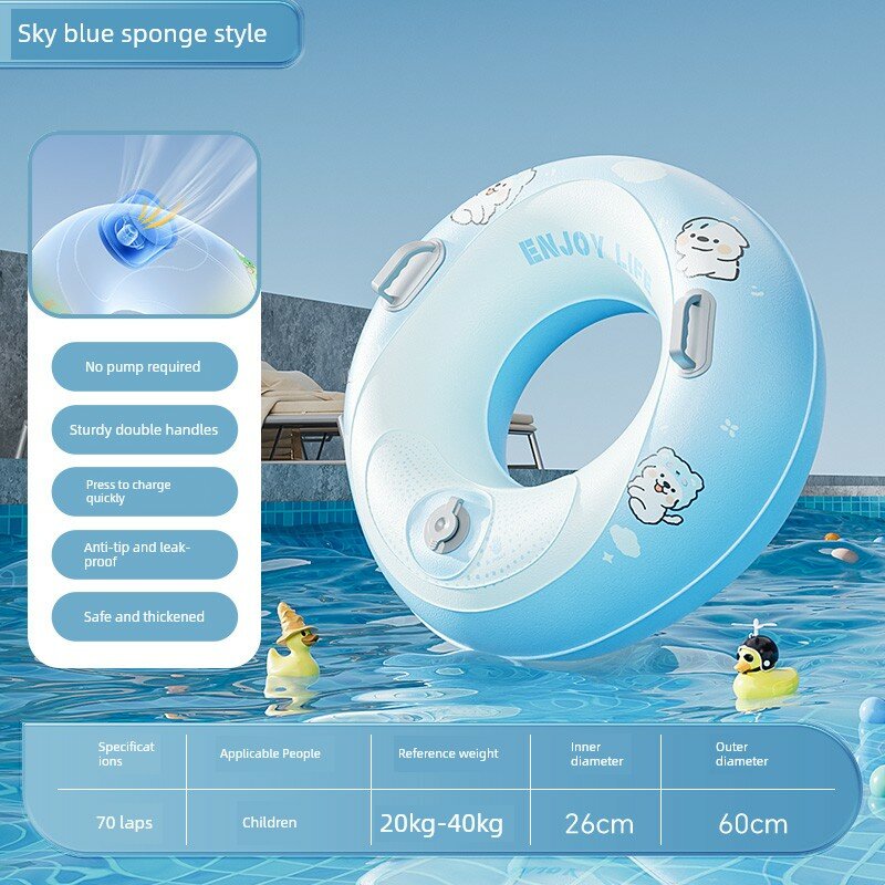 Swimming Ring for Adults and Children, Thickened Anti-Rollover Life-Saving Equipment for Men and Women,