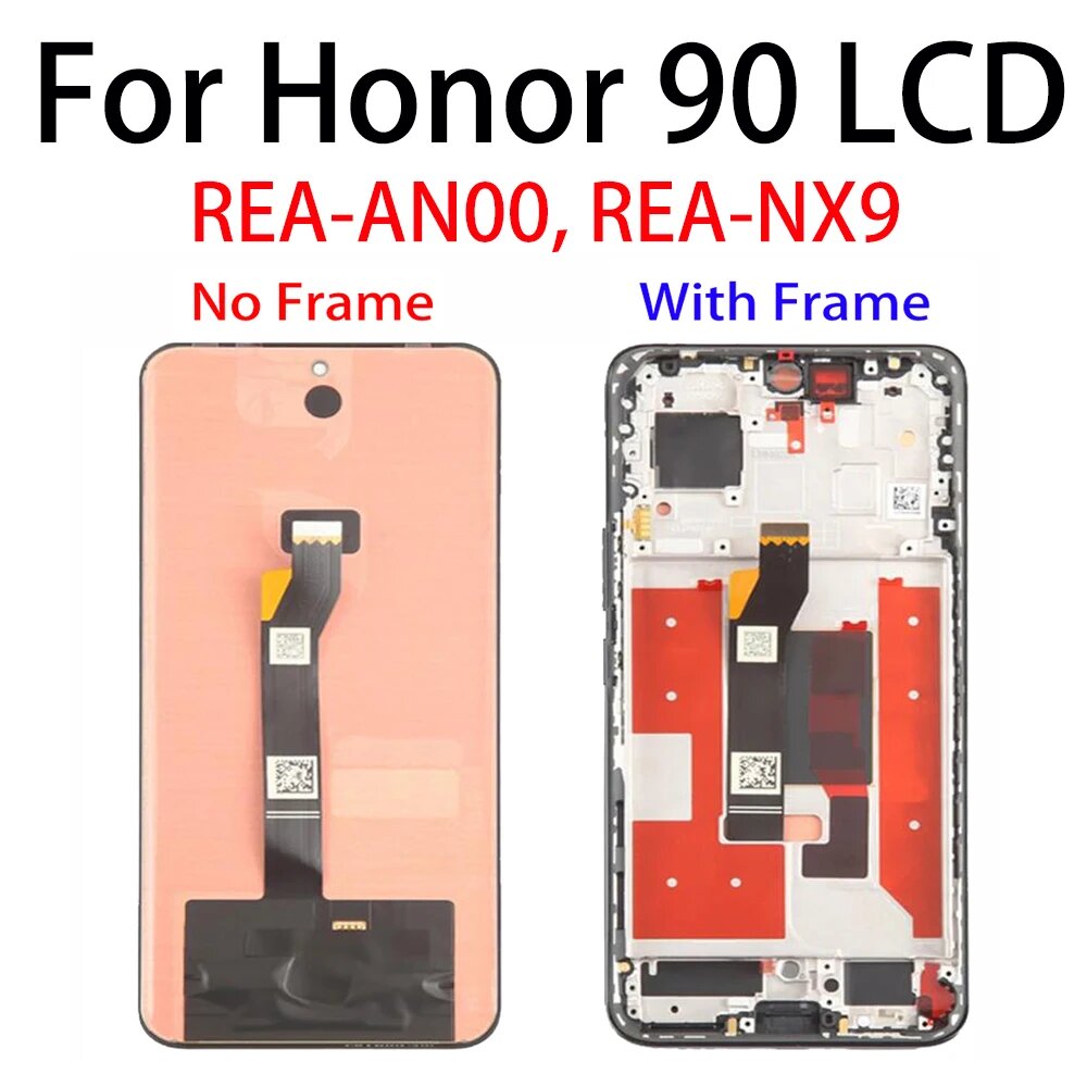 AMOLED-дисплей для Huawei Honor 90, 90GT, 90Pro, сенсорный экран, дигитайзер, для Honor 90 LCD REA-NX9, с рамкой