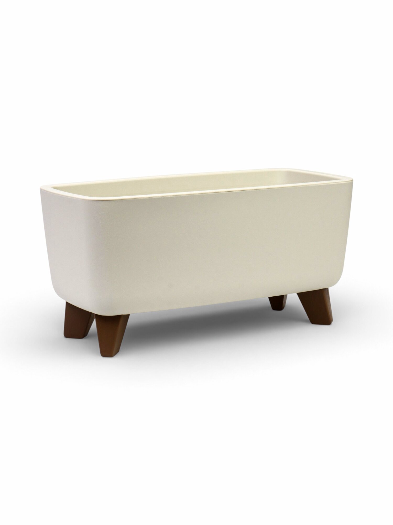 Кашпо для цветов «Флориан», 4.2 л, 39×20×19.5 см, пластиковое, на ножках, белое