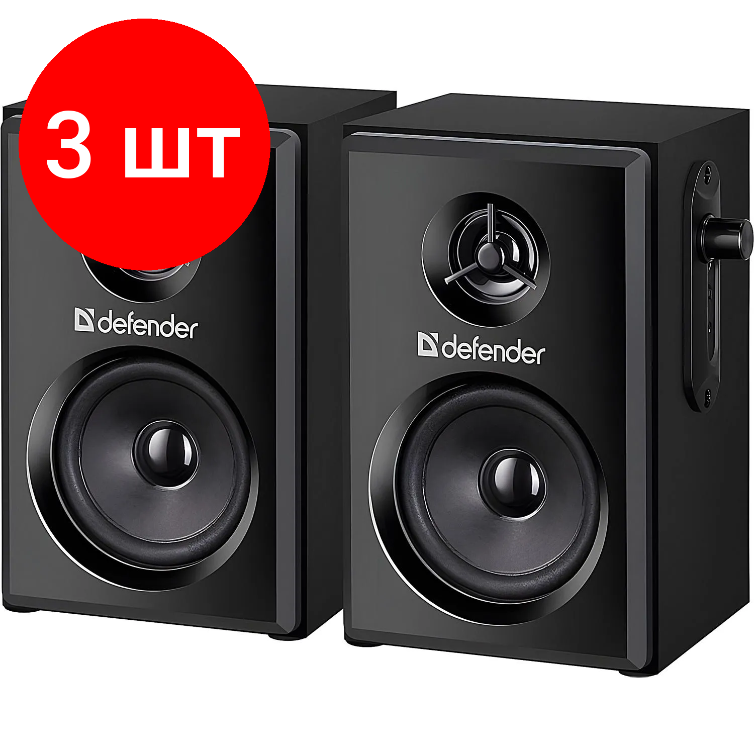 Комплект 3 штук, Акустическая система 2.0 Defender SPK 270 черный, 10 Вт, питание от USB