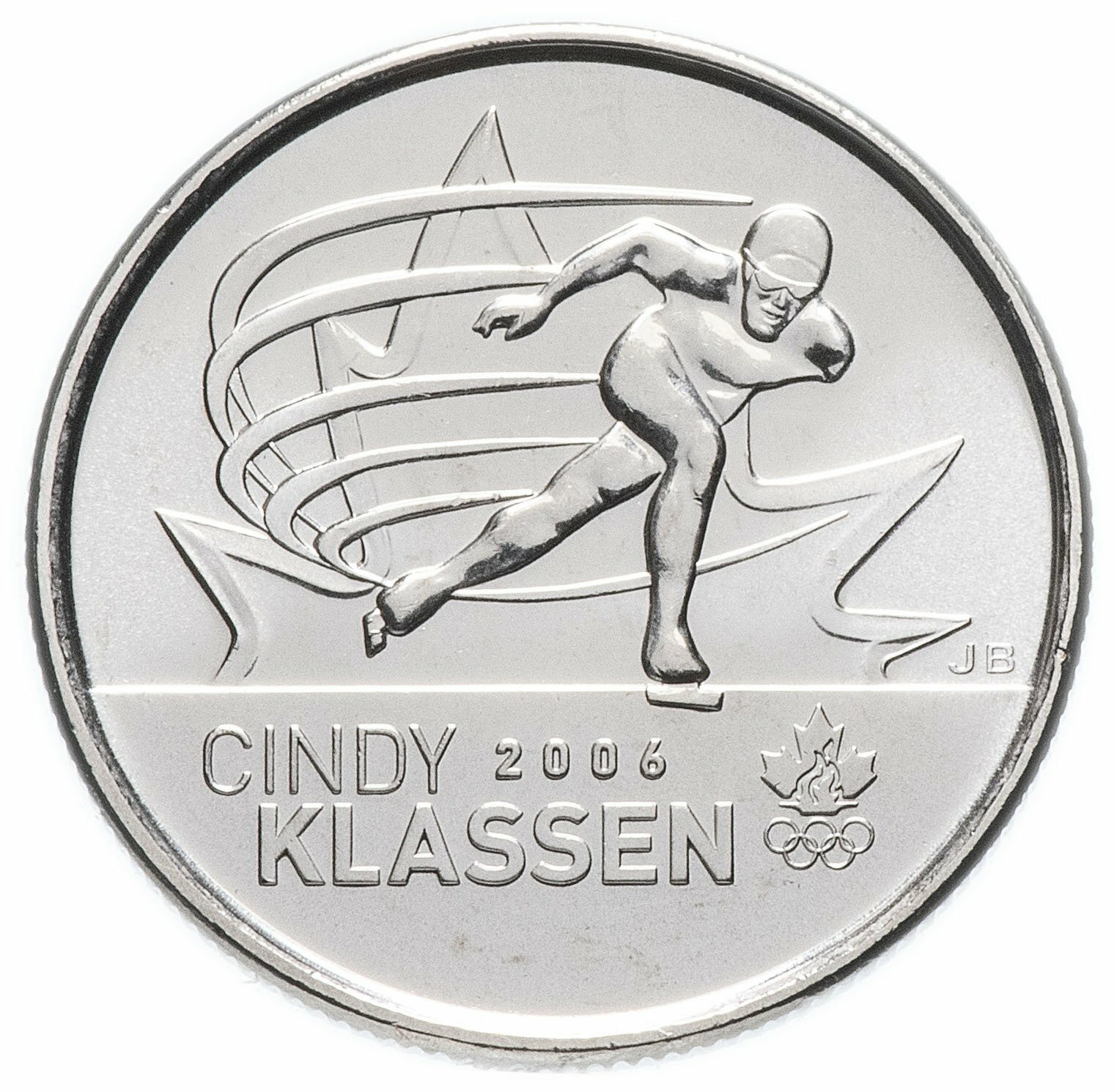 Канада 25 центов квотер, quarter dollar 2009 "Синди Классен - шестикратный призёр Олимпийских игр", Сталь, в сохранности UNC