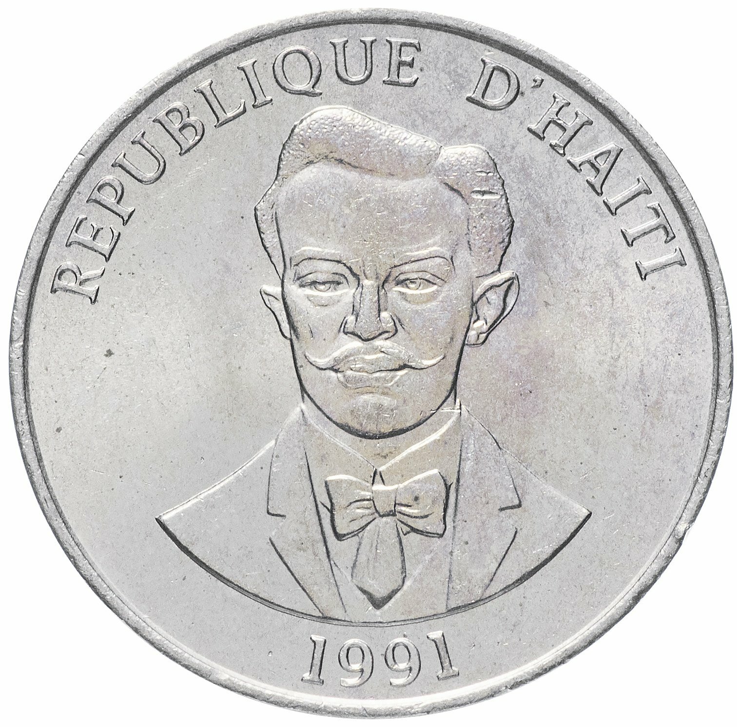 Гаити 50 сантимов centimes 1991, Мельхиор медь-никель, в сохранности AU-UNC