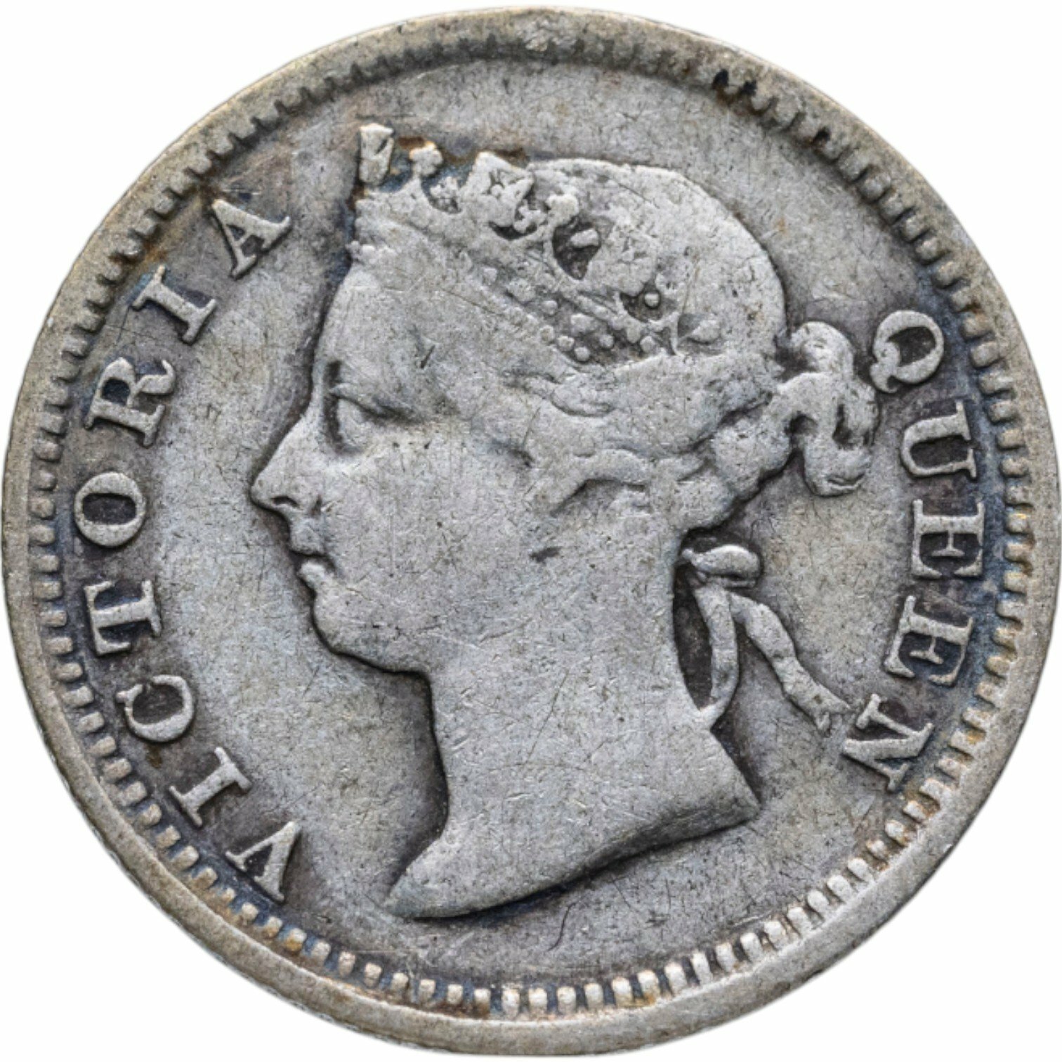 Гонконг 5 центов cents 1897, Серебро 800, в сохранности VF-XF