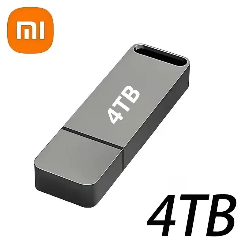 USB-флешка 4 ТБ Серый Флешка водонепроницаемая Металлический корпус 3.2