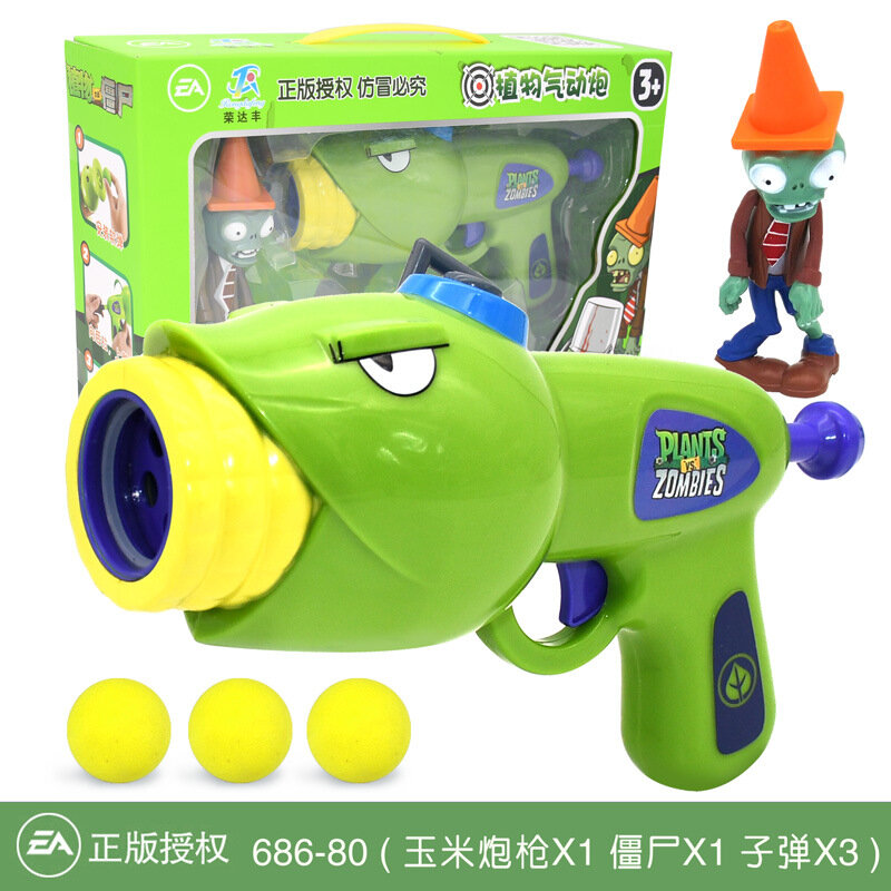 Оригинальная детская игрушка Plants vs. Zombies, мягкий пистолет с пулями, набор зомби, интерактивная стрельба,