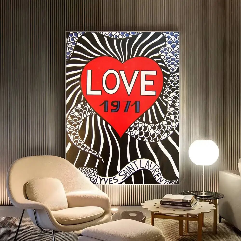 Роскошный модный постер Yves Saint Laurent-Love, HD арт, липкая стена, водонепроницаемый, для дома, гостиной, спальни, бара, эстетическое украшение