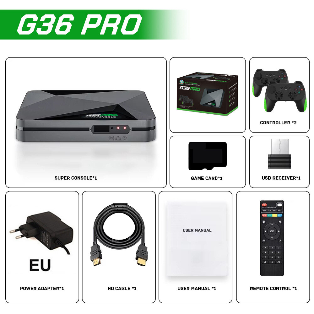 Игровая приставка er Console G36 Retro Game Box 4K HD, классическая игровая консоль.
