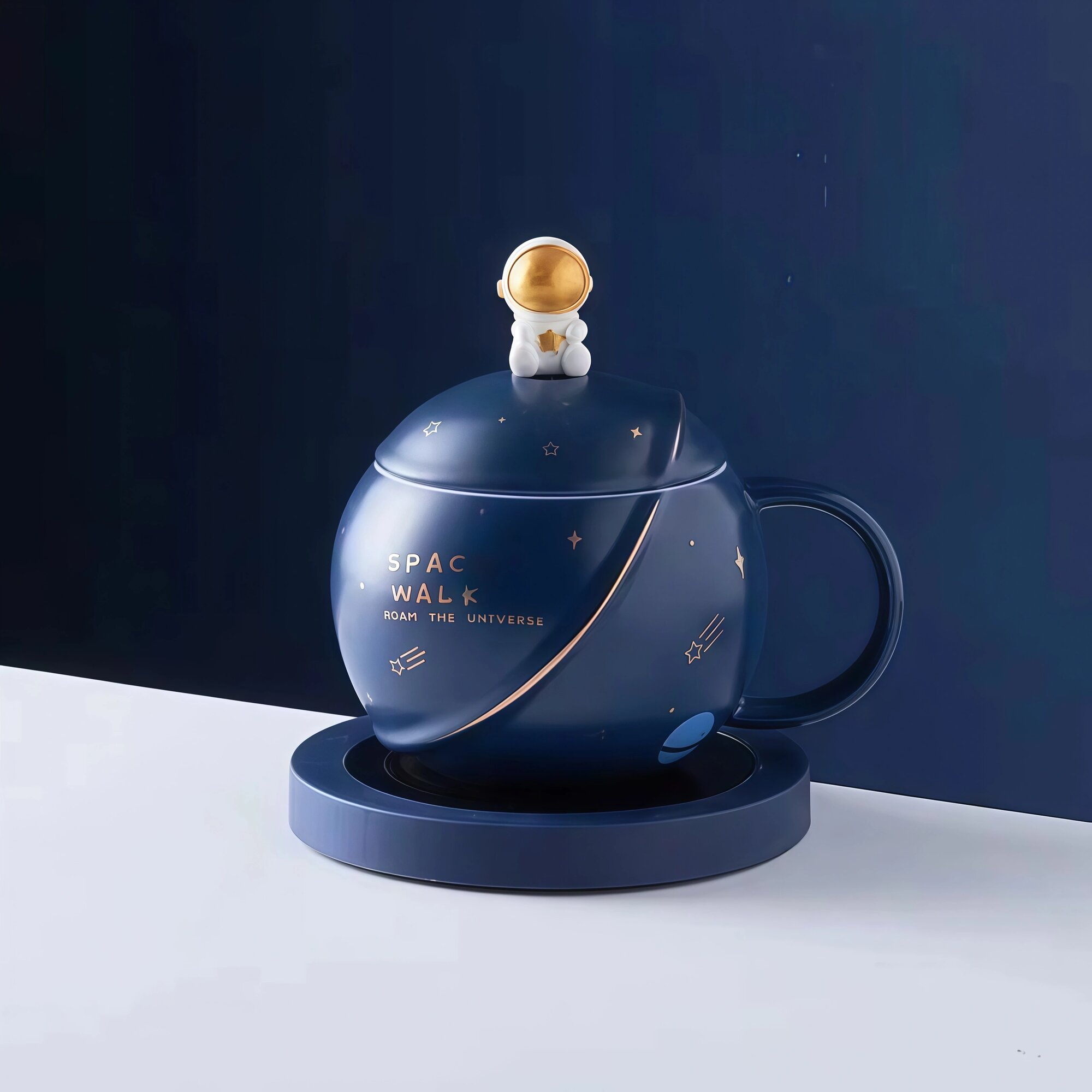 Термокружка Creative Planet, USB-питание, 350мл, керамическая, синяя