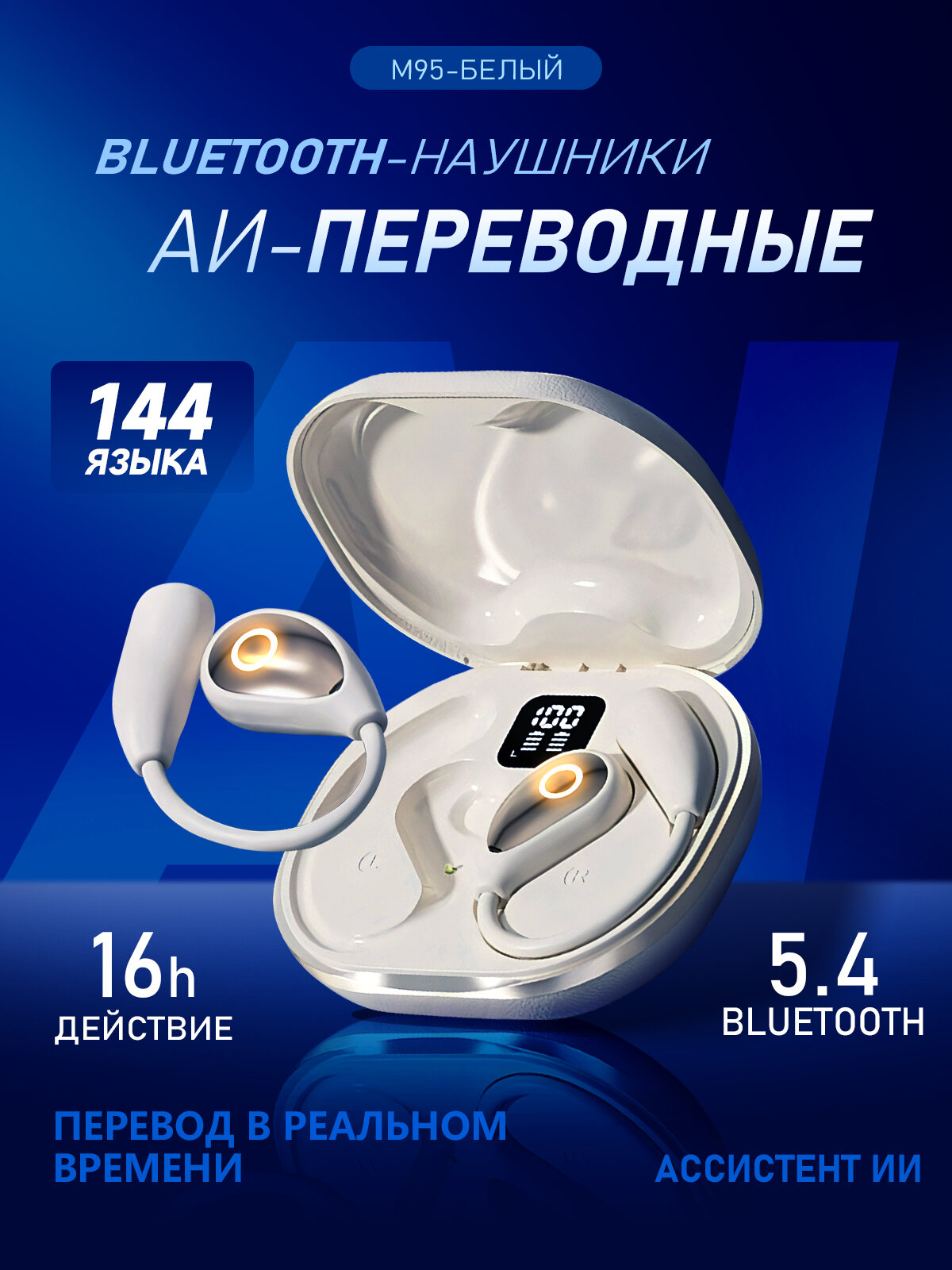 Наушники с переводчиком беспроводной, синхронный переводчик, CM95F