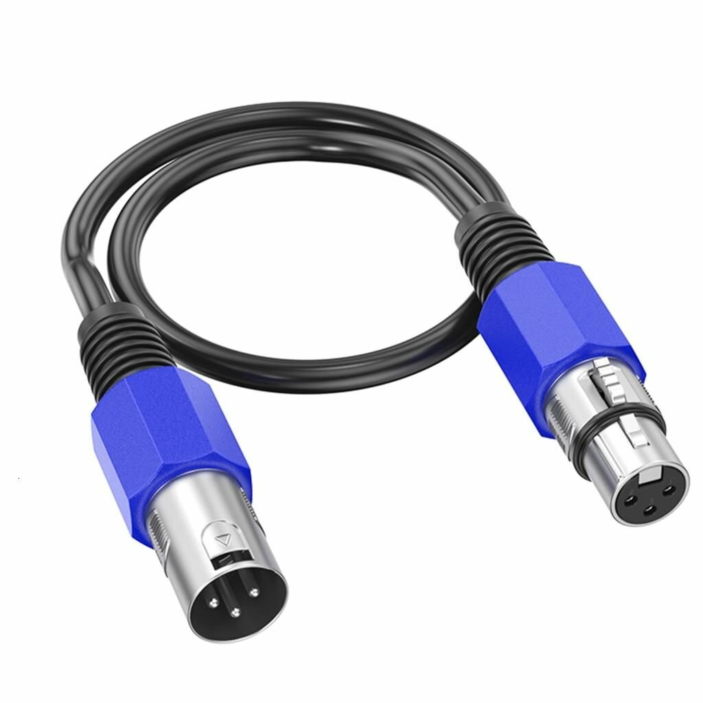 АудиоКабель, Трехжильный микрофонный кабель XLR "папа-мама" - 10м - синий