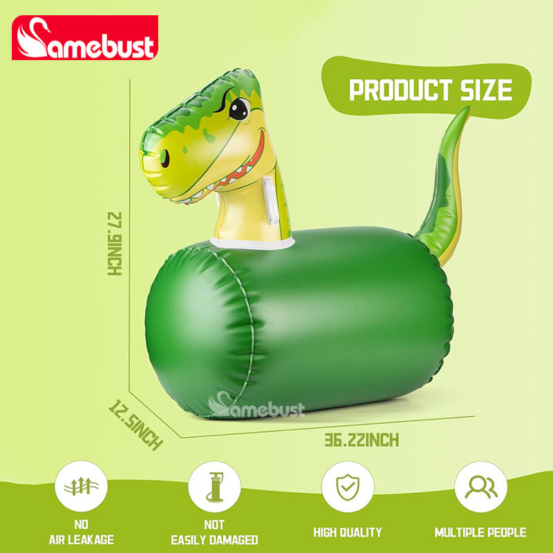 Мяч-прыгун "Динозавр", для улицы и дома, с ручками, надувной, 30 см, зеленый