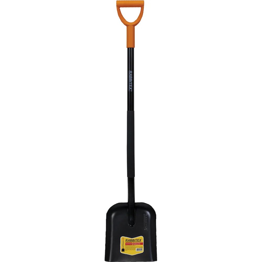 Лопата совковая стальная RABBITEX 24х27см, L=120см черенок сталь V-ручка, strong metal, 700482