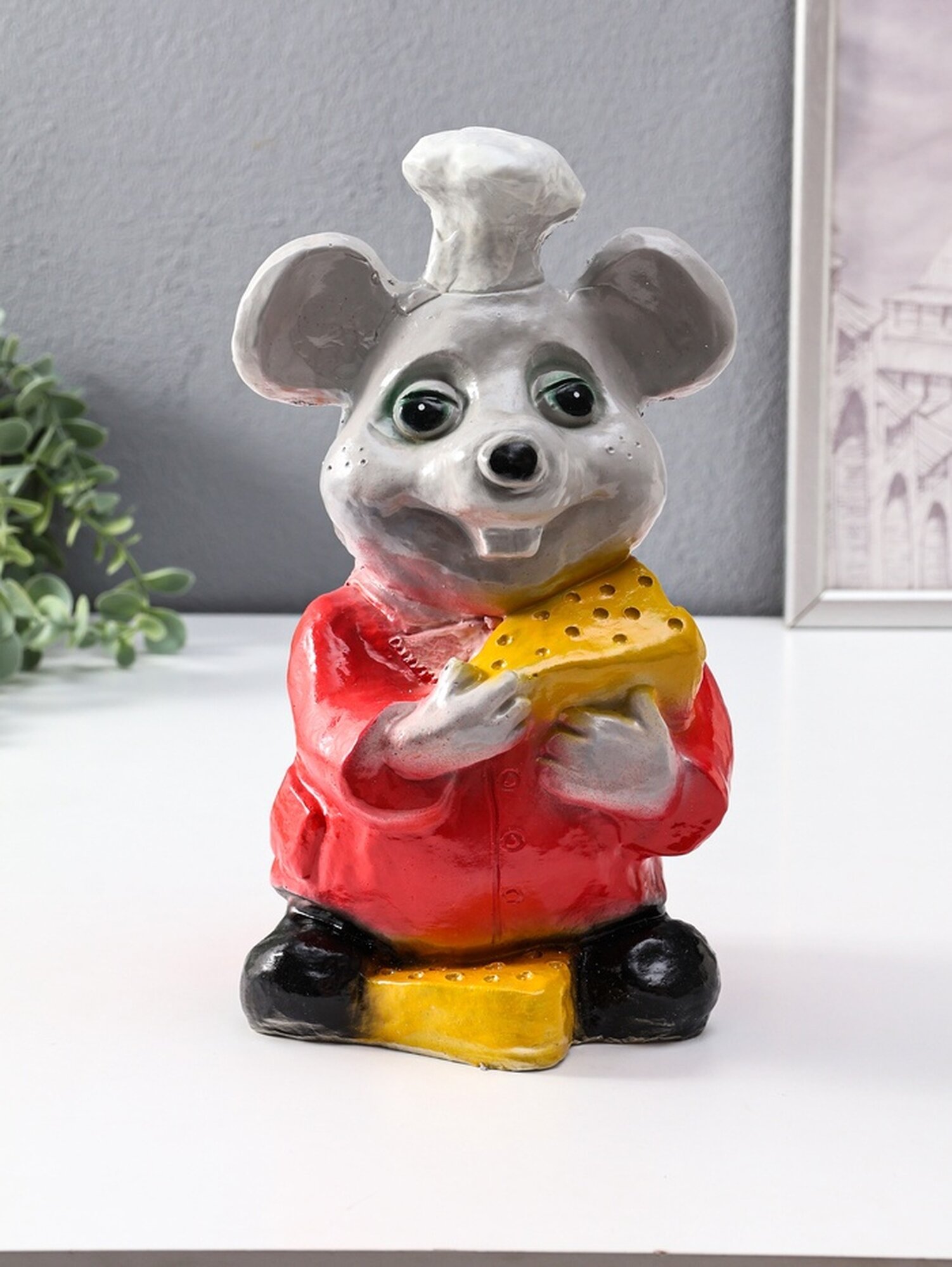 Копилка Хорошие сувениры "Мышка-повар", гипс, 27см, разноцветная