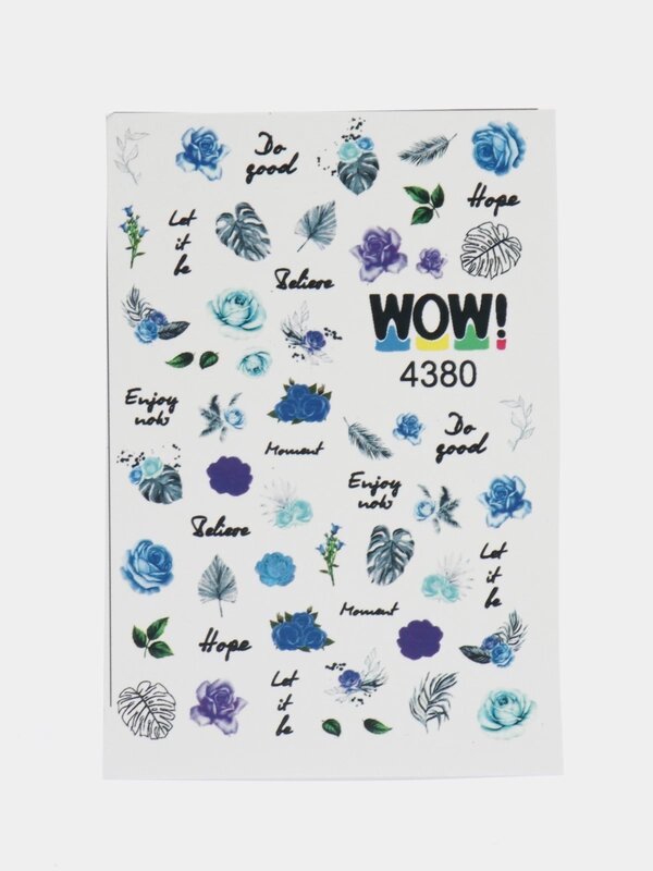 Наклейки для ногтей, слайдеры для маникюра и педикюра с принтом листьев и цветов