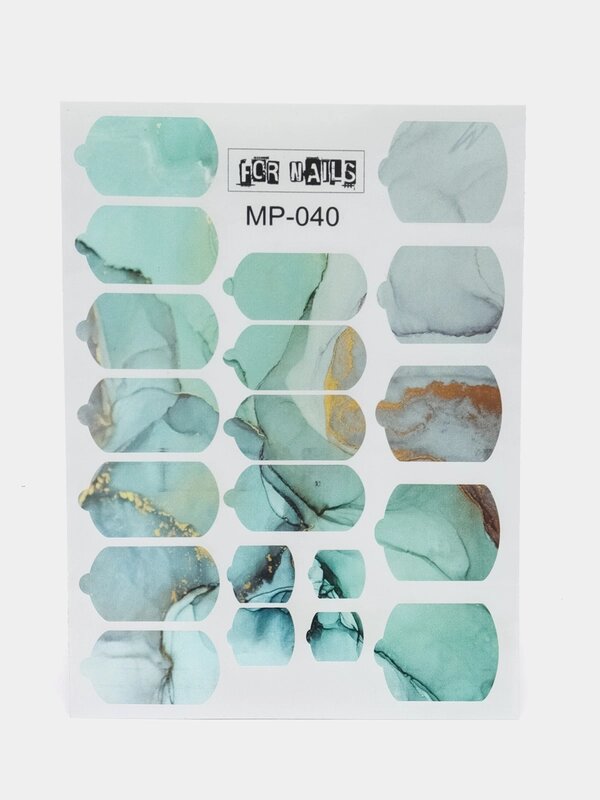 Наклейки плёнки для ногтей мрамор, камень, разводы, MP040, для маникюра и педикюра