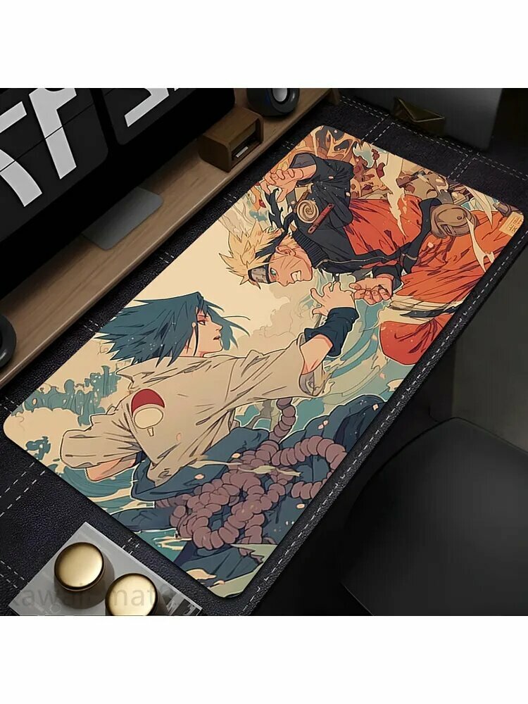 Naruto Коврик для мышки, XXL, светло-бежевый, светло-серый