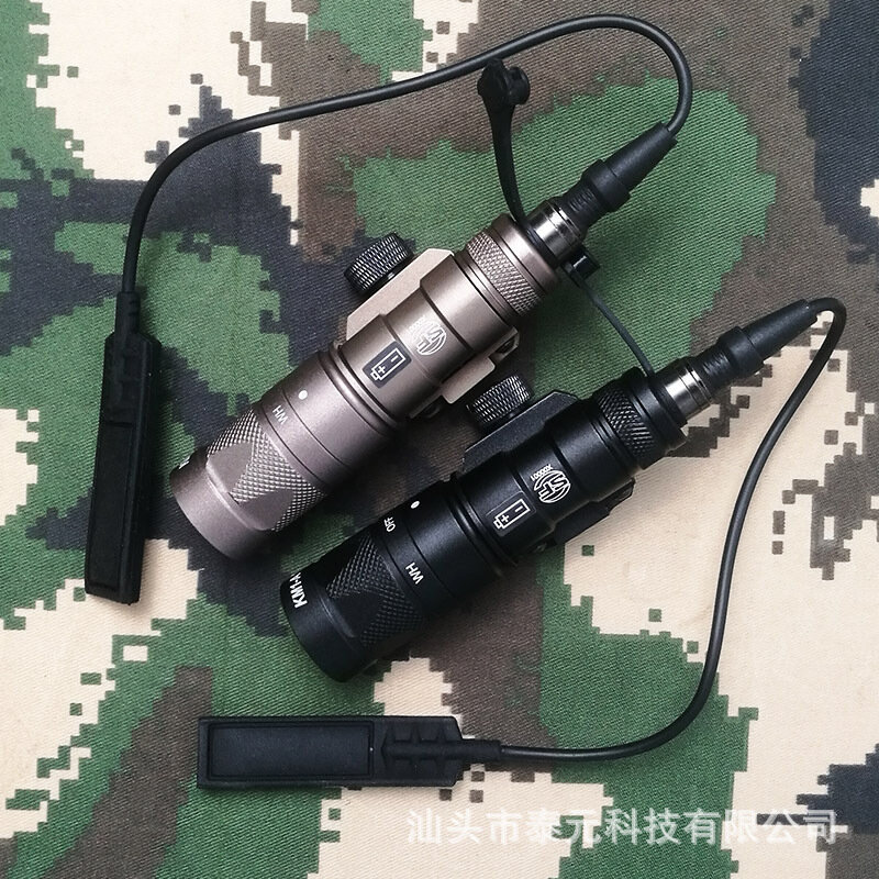 Тактический светодиодный фонарик M300W с креплением на рельс, двойным управлением, компактным ярким светом, короной на