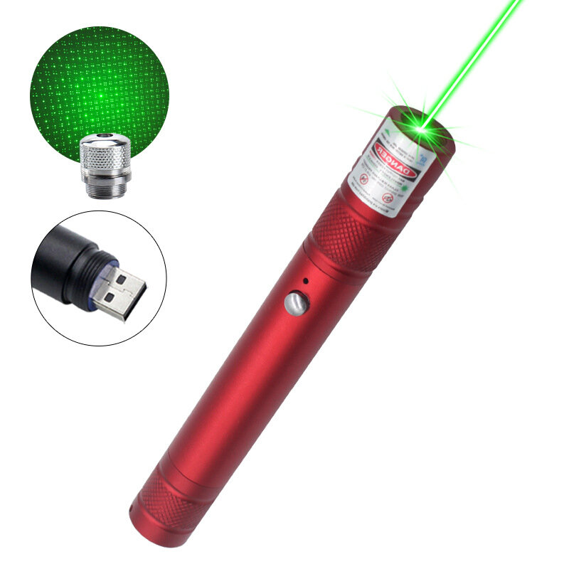 Мощный USB-зарядный лазерный фонарик лазерный фонарик дальнего света зеленого света для продажи песочницы Зеленый свет