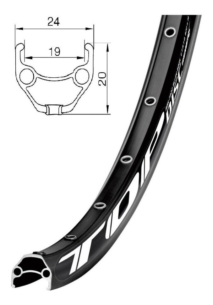 Обод 29" Remerx TOP DISC RDX 7322 (622-24 мм), 32 спицы, a/v двойной пистонированный, черный