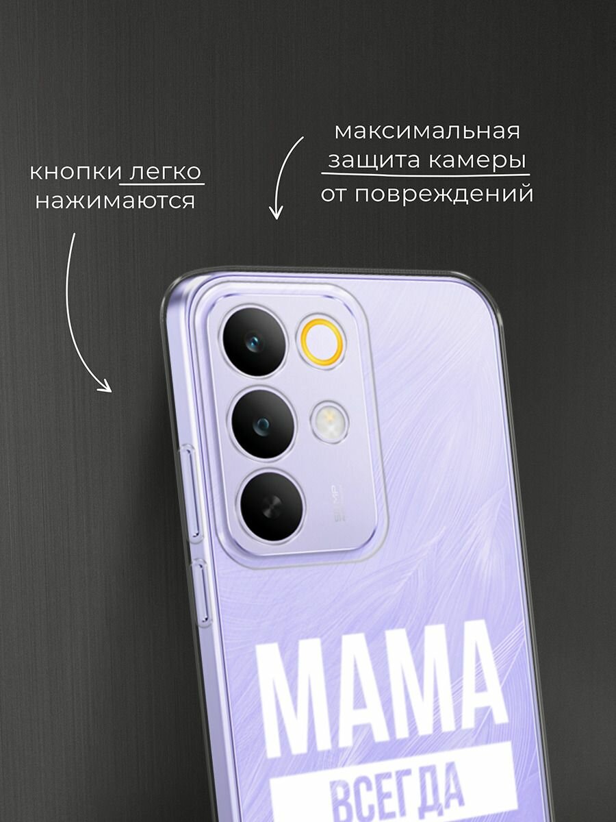 Чехол на Realme C85 Pro / Реалми C85 Про с принтом Мама права, прозрачный — фото 1