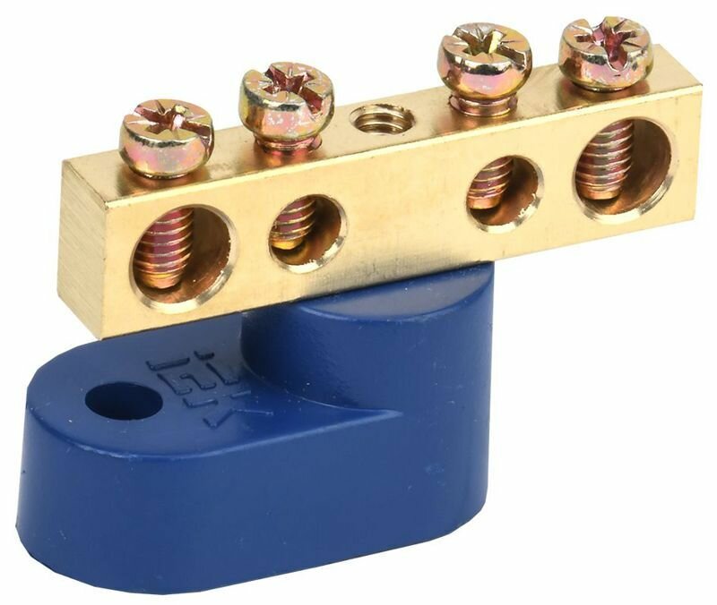 Шина соединительная IEK нулевая, ШНИ-6х9-4-У1-С, на одном угловом изоляторе