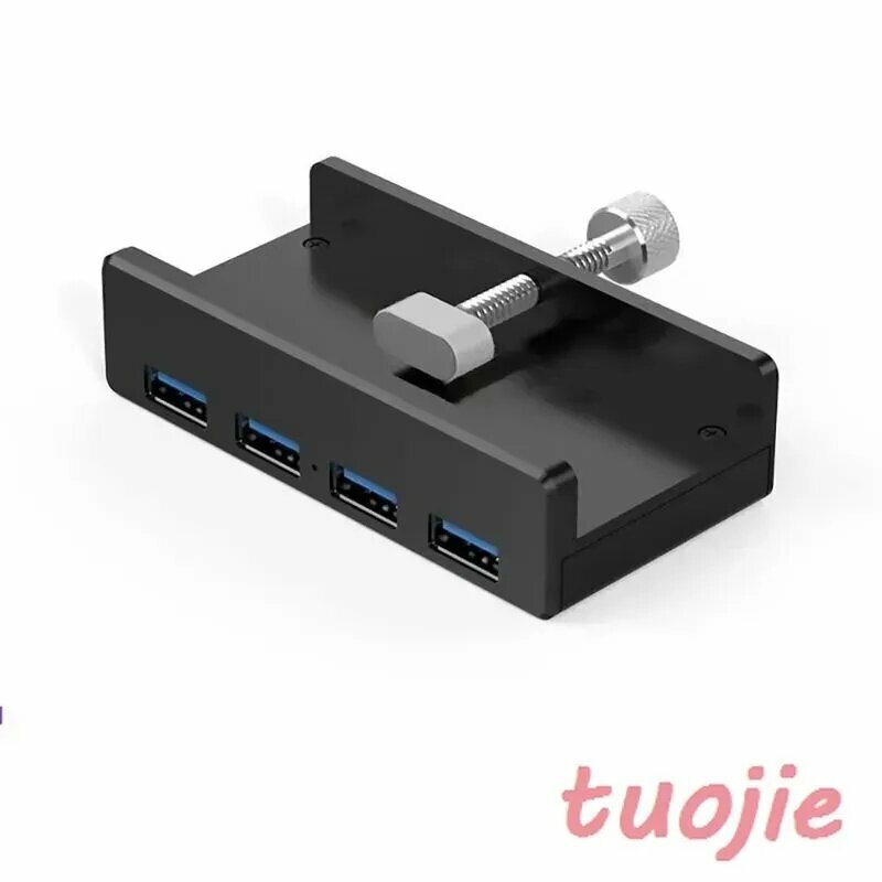 USB-хаб на 4 порта USB 3.0 с креплением к столу или монитору, черный