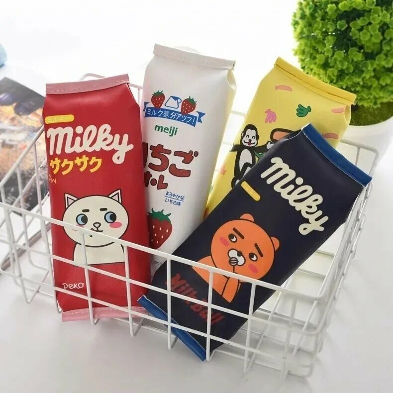 Пенал-органайзер в форме пакета молока, многофункциональный, 1 шт