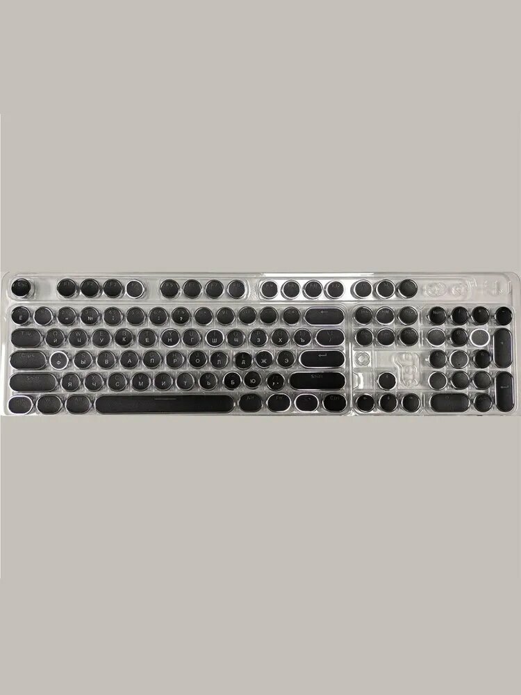Клавиши для механической клавиатуры, Панк-стиль, Круглый профиль XDA, с русской кириллической подсветкой, для раскладок 61/87/104 ключей (белые, черные)
