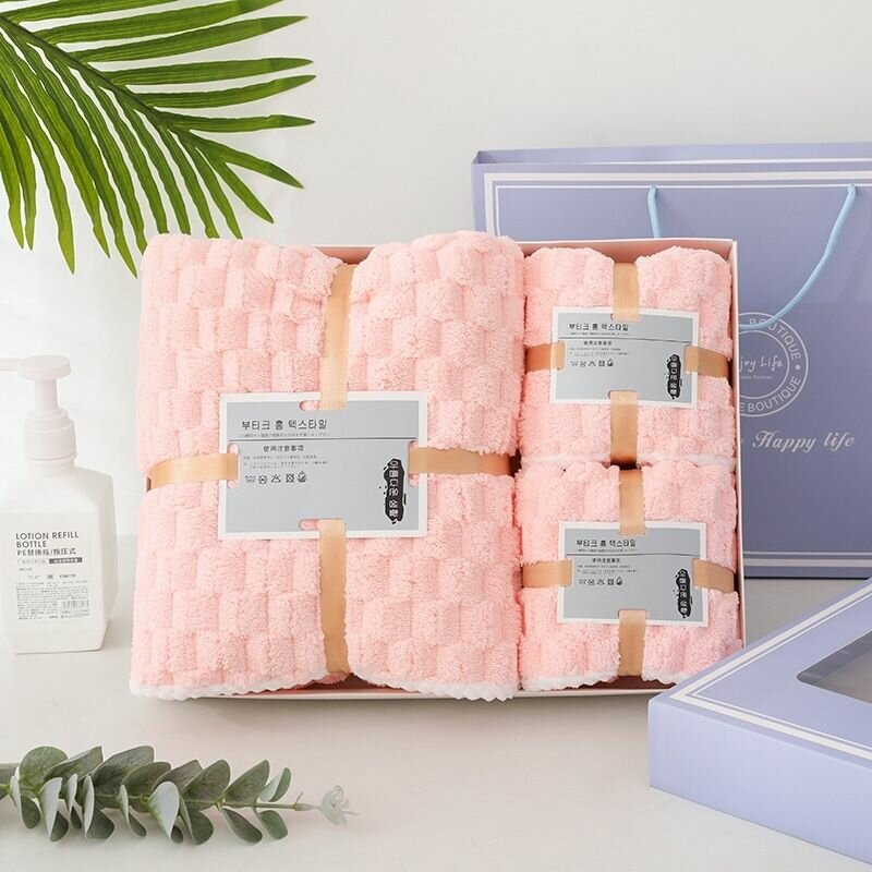 Набор полотенец для ванной, мягкие и впитывающие, облачный узор, трехкомпонентный набор в подарочной коробке, высококачественная подарочная коробка для мероприятий