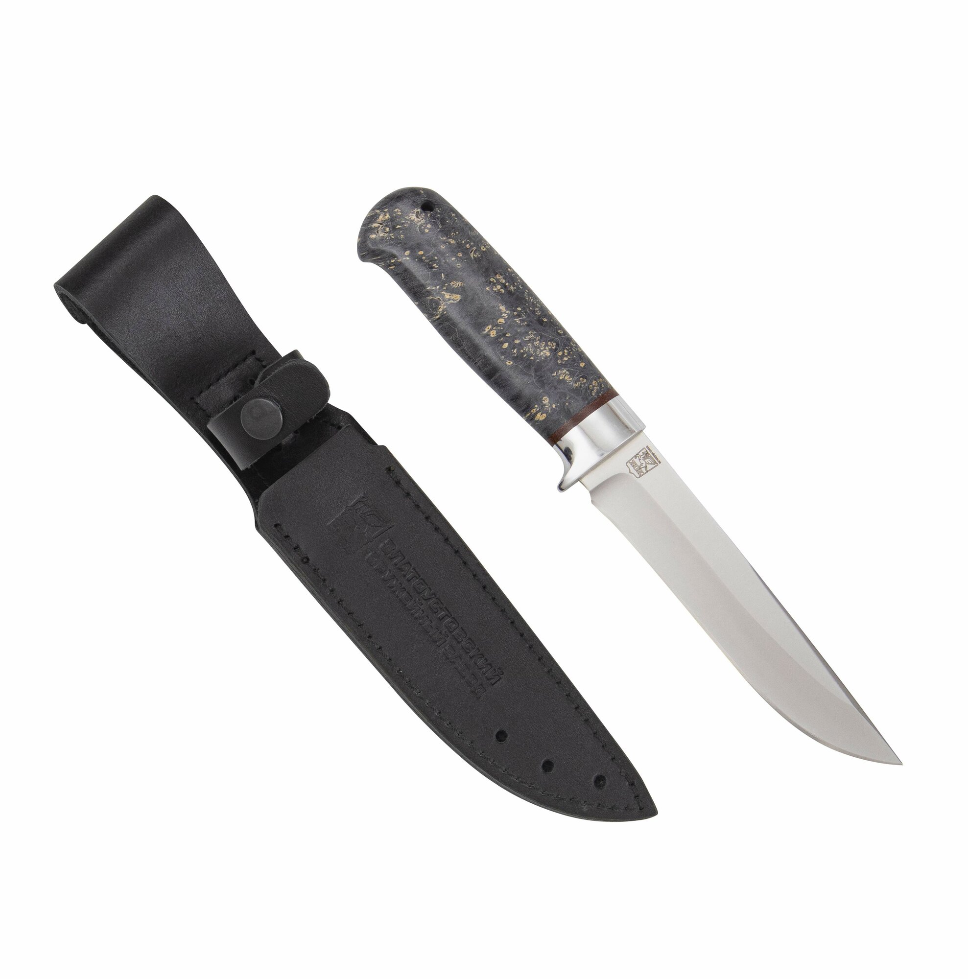 Нож "Лиса" (сталь AUS10, кап клена стабилизированный/ал.) от Златоустовского оружейного завода