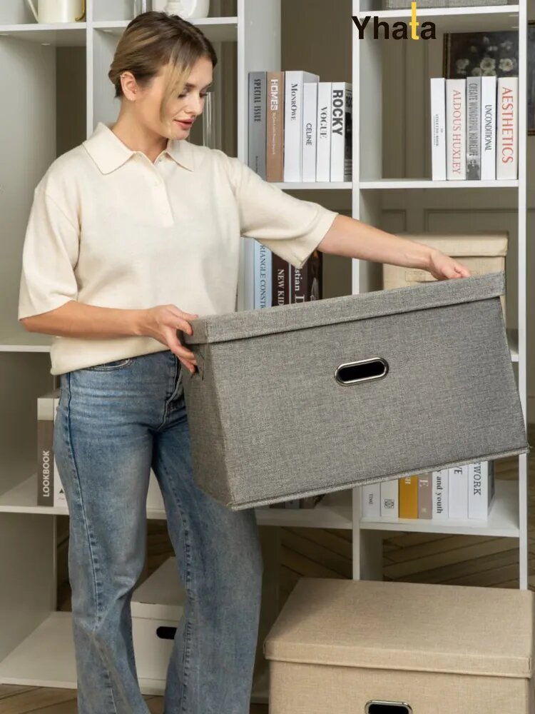 Коробка для хранения Yhata, складная, эргономичная ручка, 50 см x 35 см x 3 см