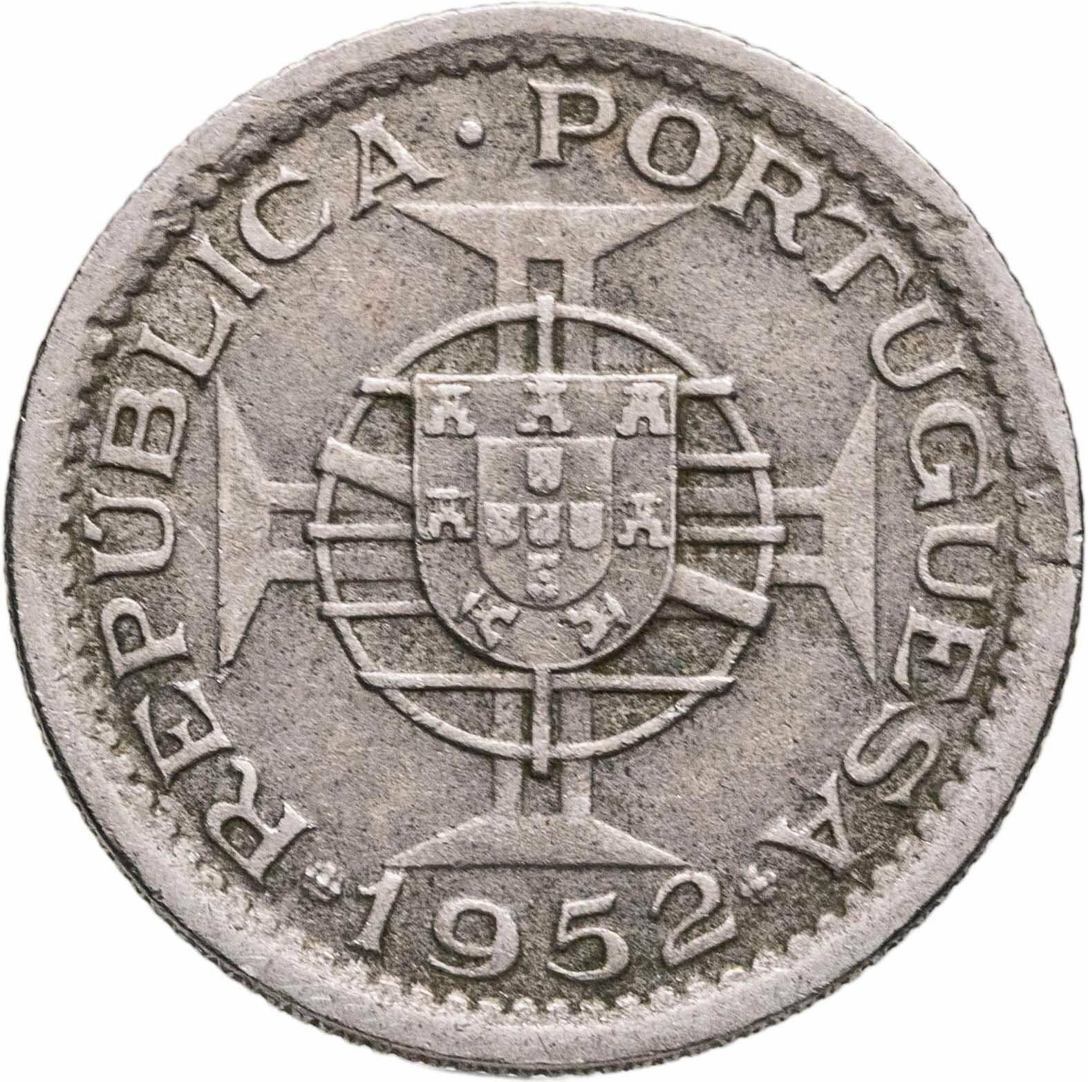 Гвинея-Бисау Португальская Гвинея 2,5 эскудо escudos 1952, Мельхиор медь-никель, в сохранности VF-XF