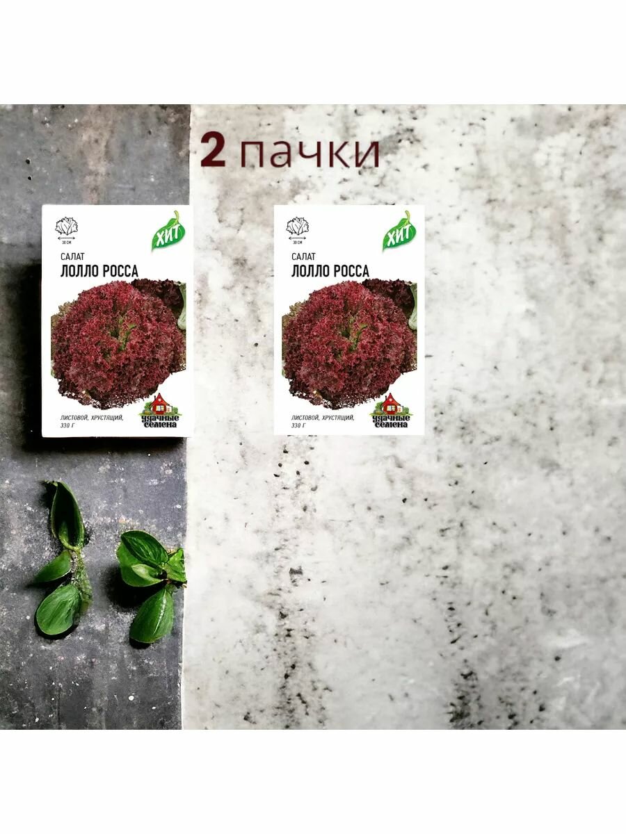 Салат Лолло Росса цв. п 0,5г ХИТ лист, бордо (комплект из 2 пачек) Гавриш
