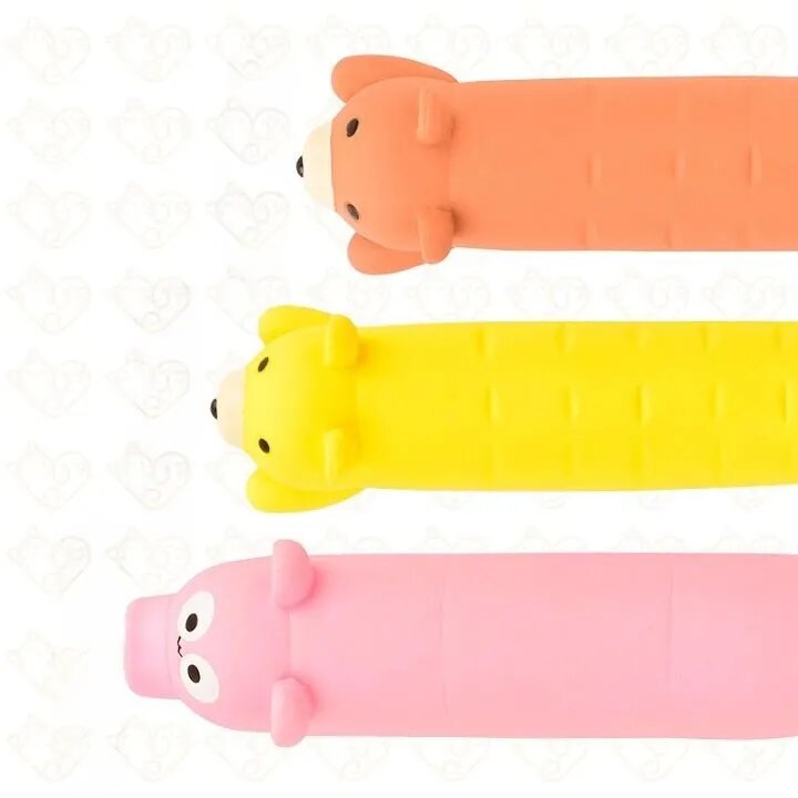Игрушка для собак Zldrill Good длинный желтый медведь из латекса, 20см с пищалкой — фото 1
