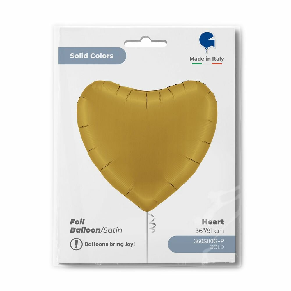 Шар воздушный Grabo Сердце, золото, сатин, 91 см