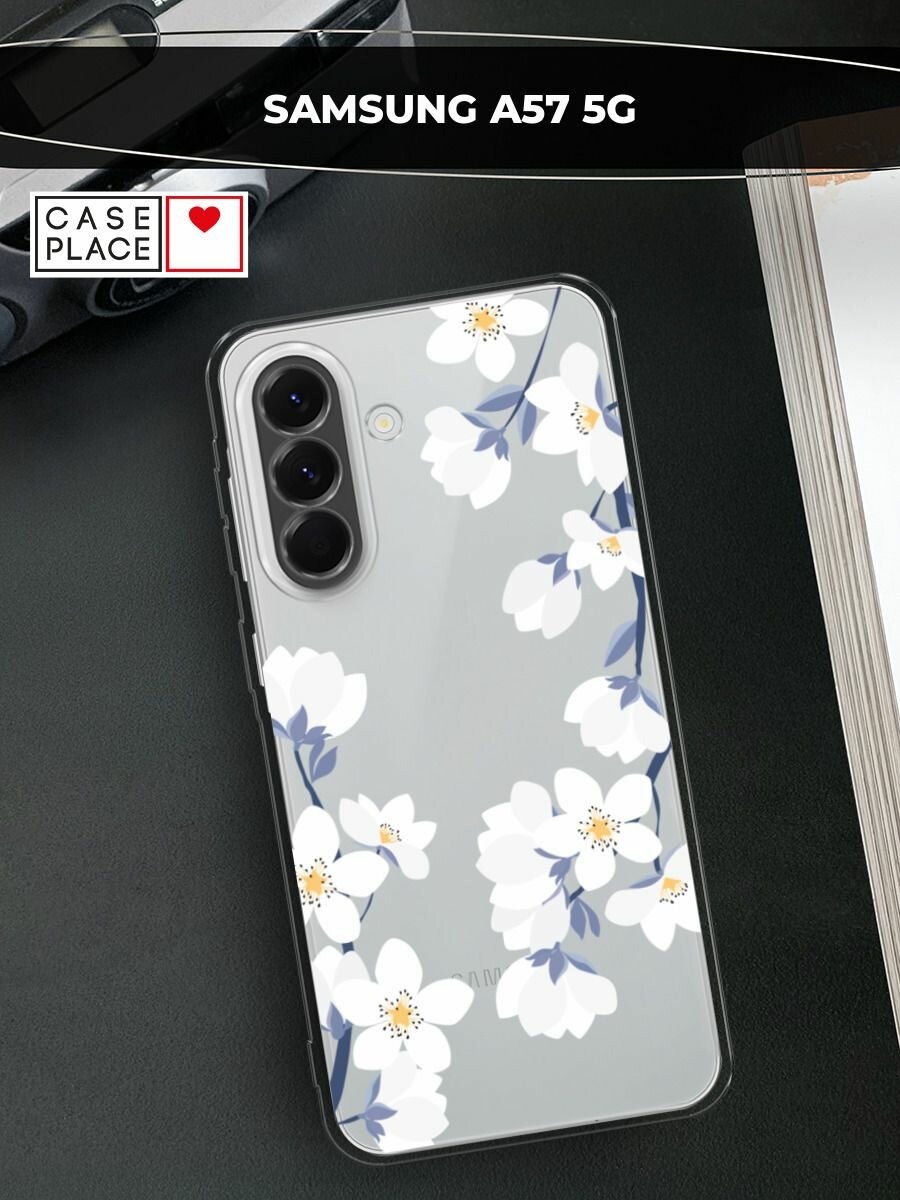 Чехол на Samsung Galaxy A57 5G / Самсунг Галакси А57 5G с принтом Blooming flowers, прозрачный