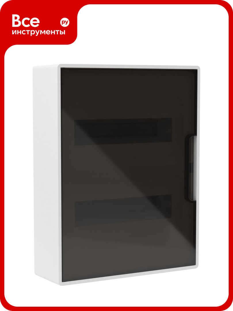 Щиток DKC 24 модуля, настенный, белый, с тонированной дверцей, с шиной PEN 2шт 8отв 2шт 6отв.