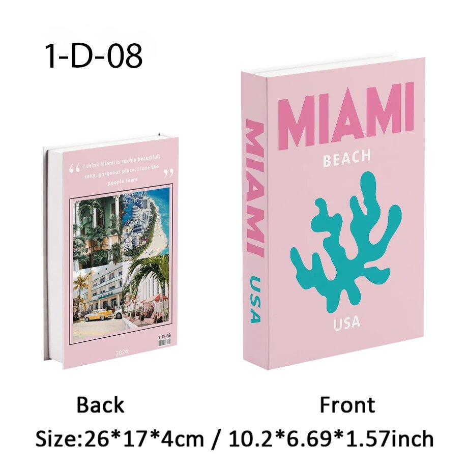 Декоративная книга Miami Beach, розовый, 1-D-08