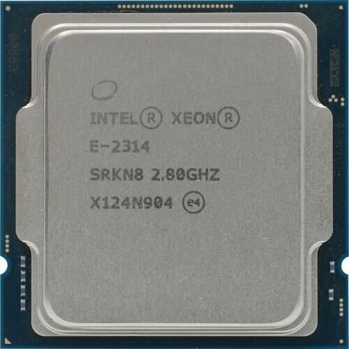 Серверный процессор Intel Xeon E-2314 (CM8070804496113) OEM - FCLGA1200, 4 x 2,8 ГГц, L3 - 8 МБ, DDR4-3200 МГц, TDP 65 Вт