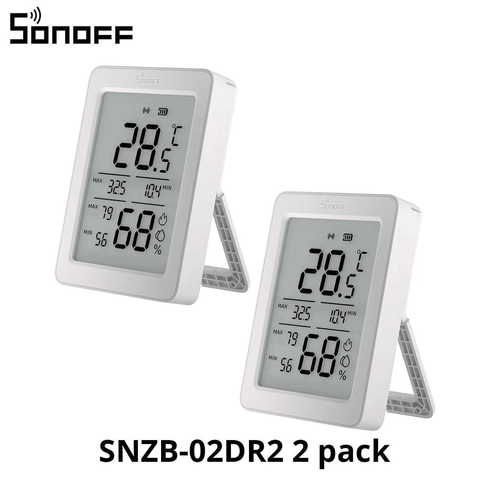 SONOFF AirGuard TH датчик температуры и влажности SNZB-02DR2 2 pack