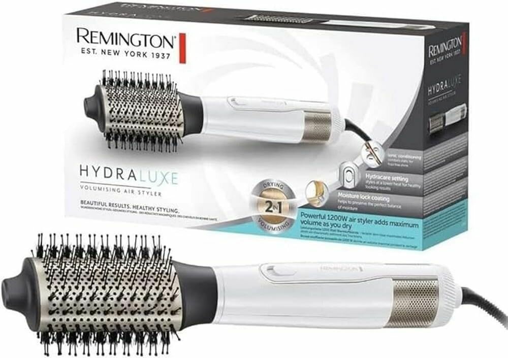 Remington Фен-щетка для волос AS8901 1200 Вт, скоростей 2, кол-во насадок 1, белый