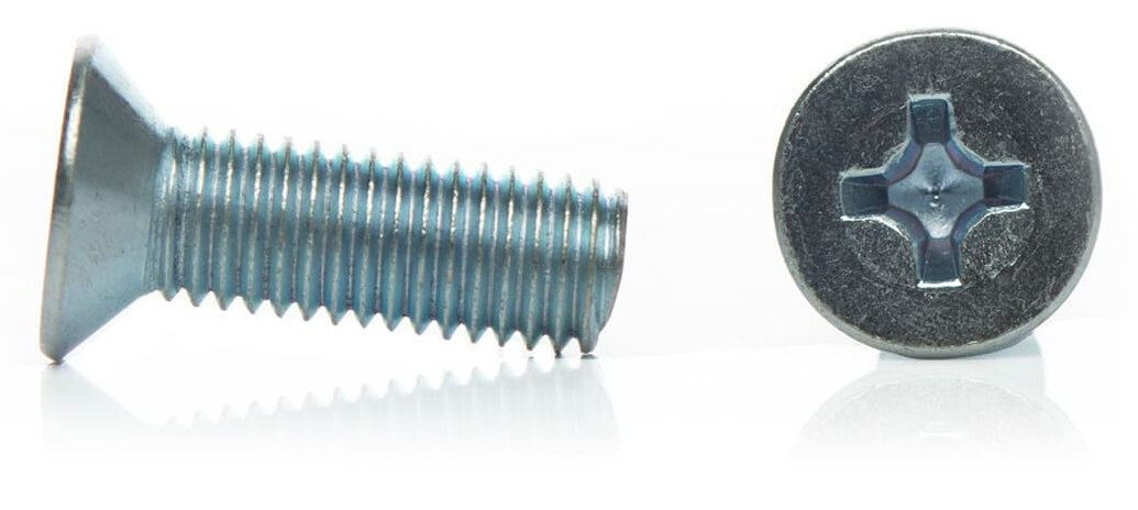 Винт мебельный DIN965 М4х10 (100шт) кл 5,8 цинк (потай, шлиц Ph) SteelRex/078936